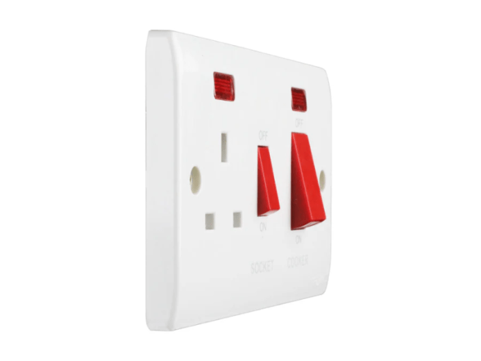 Buy New Tronic 45A Cooker Control Unit With Switch Socket TR5345N In ...