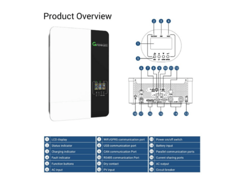 Buy New Growatt 5kVA 48V Hybrid Inverter SPF 5000 ES; 5kW High ...