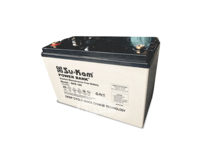 Buy New Su-Kam 100AH 12V 1.2kWh Sealed Maintenance-free Battery SPB100 ...